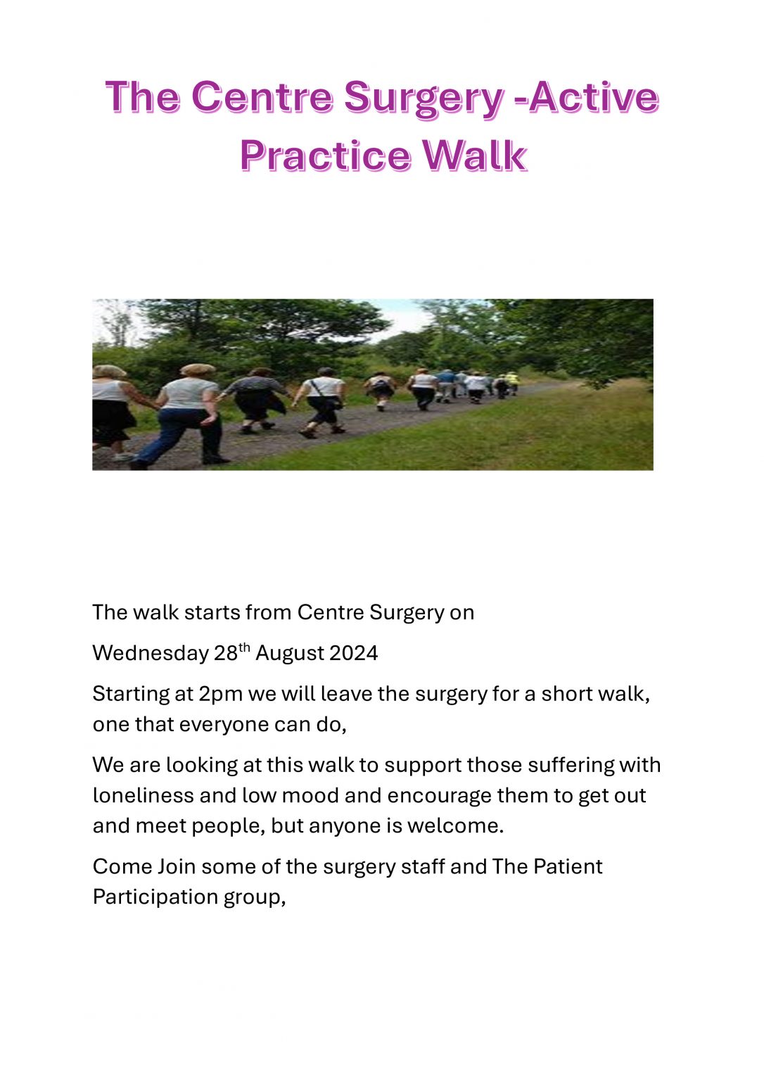 Active Practice Walk • The Centre Surgery